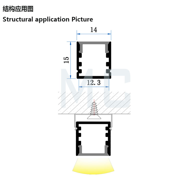 Surface LED Profile LED Strips Light - Buy silicone Surface LED Profile ...