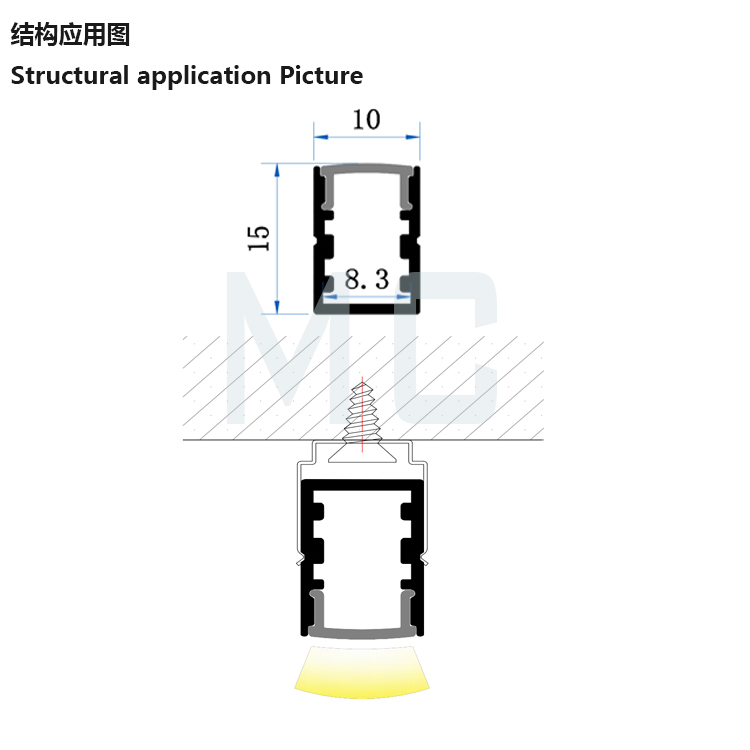 black Surface LED Profile LED Strips Light - Buy black Surface LED ...